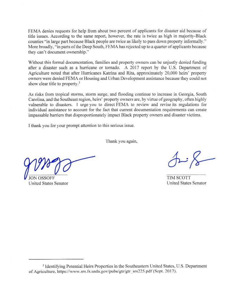 Ossoff Partners with Sen. Scott to Address 'Discrimination Against ...